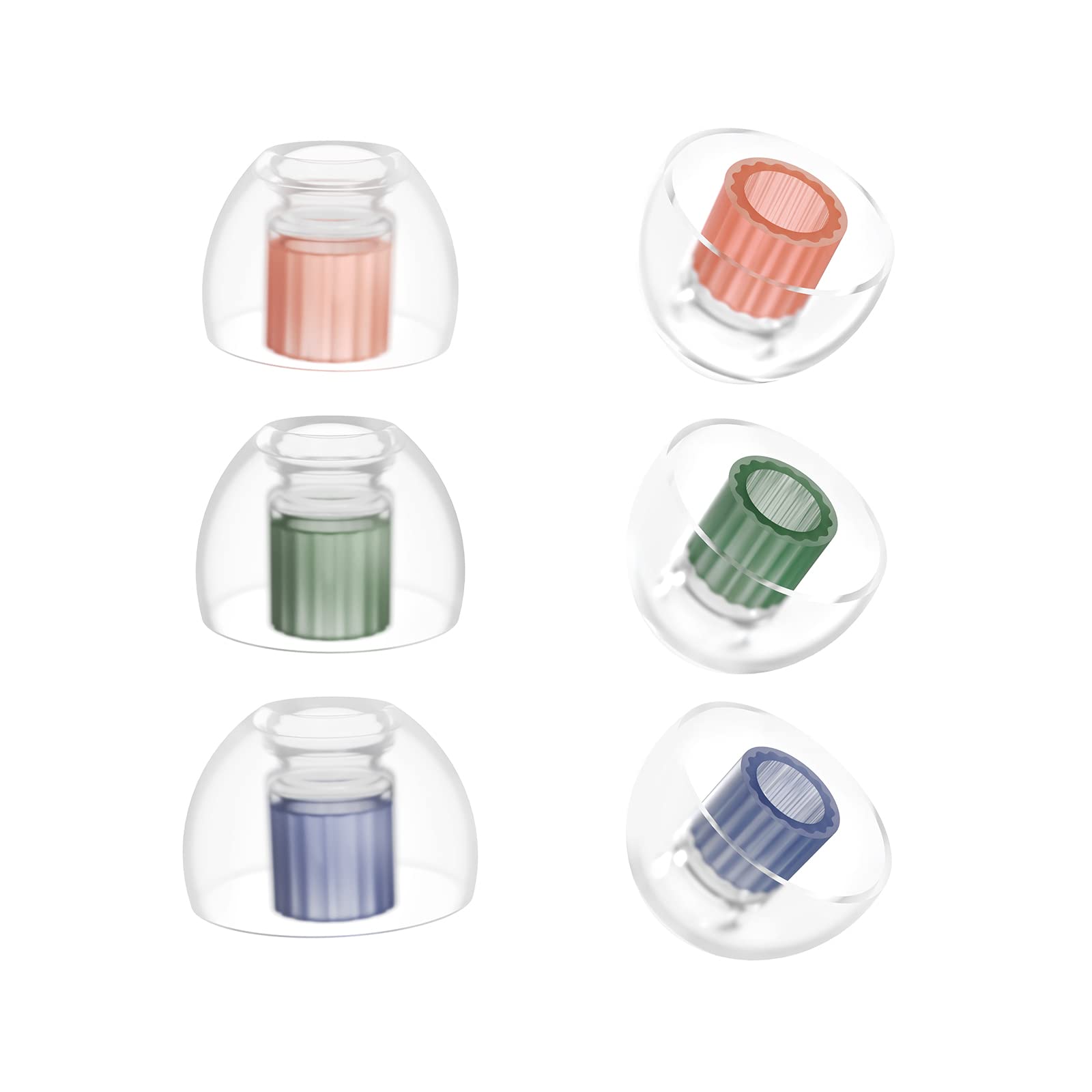 SpinFit W1 for IEM -Patented Medical-Grade Silicone Ear Tips, Double W-Shaped Tube Core, More Stability, (L/M/S Included)