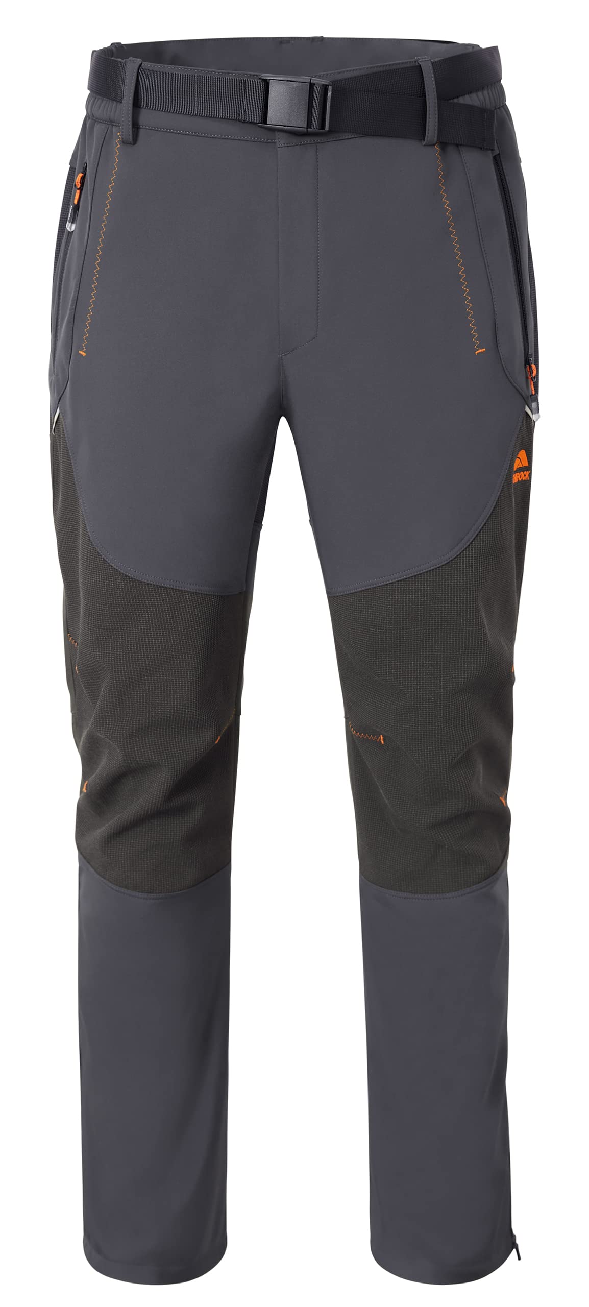 Mens Snow Pants Hiking Ski Cargo Fleece Lined Snowboard Pants Waterproof Softshell Winter Pants Black