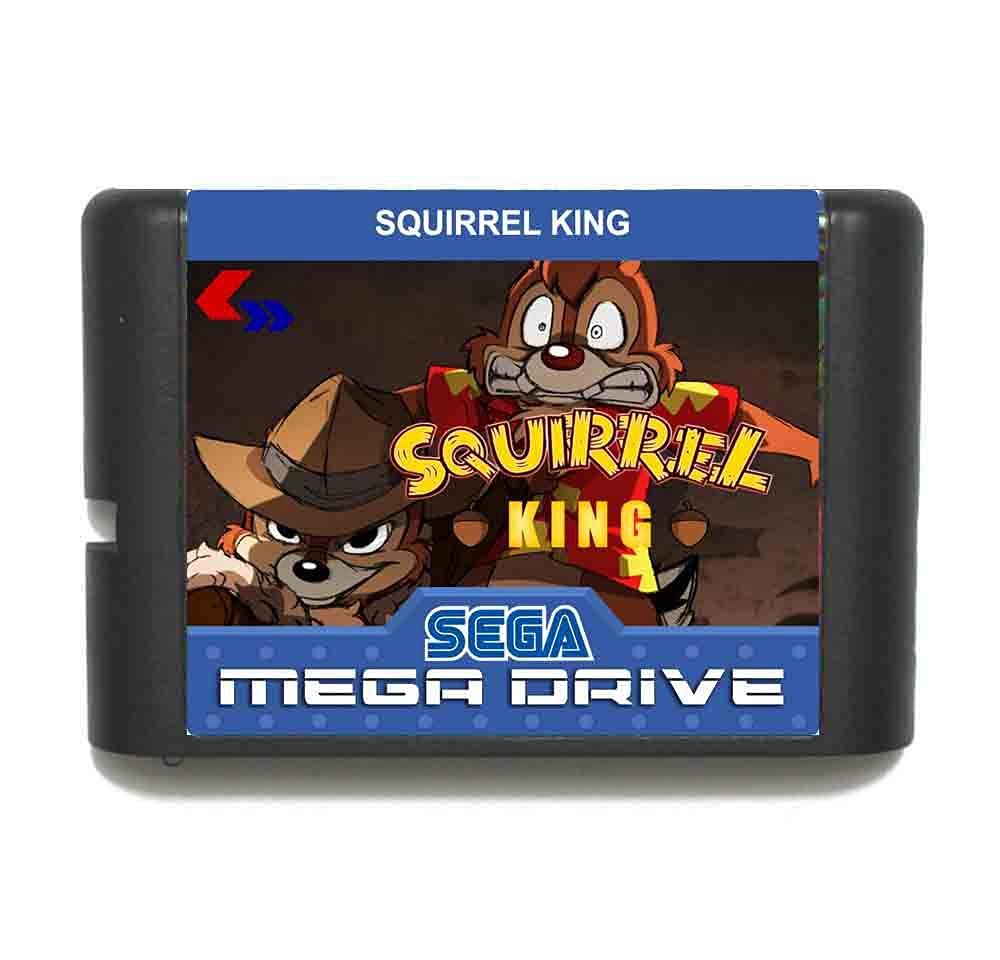Squirrel King Game Cartridge 16 Bit MD Game Card With Retail Box For Sega Mega Drive For Genesis (Black)