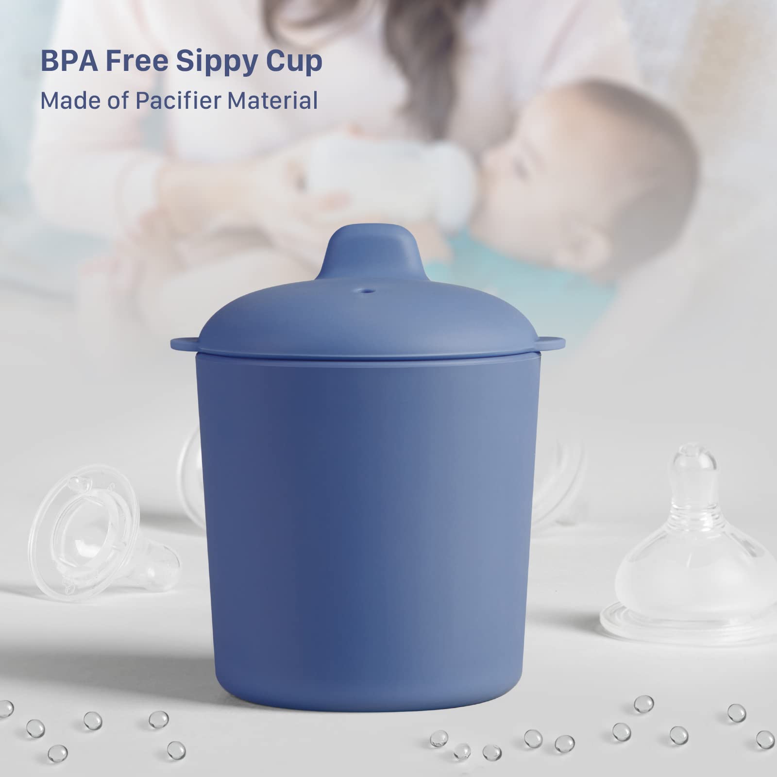 Sippy Cups Leak Proof, 5oz Silicone Baby Cup with Soft Spout, Spill Proof Toddler Cup for Babies 12M+