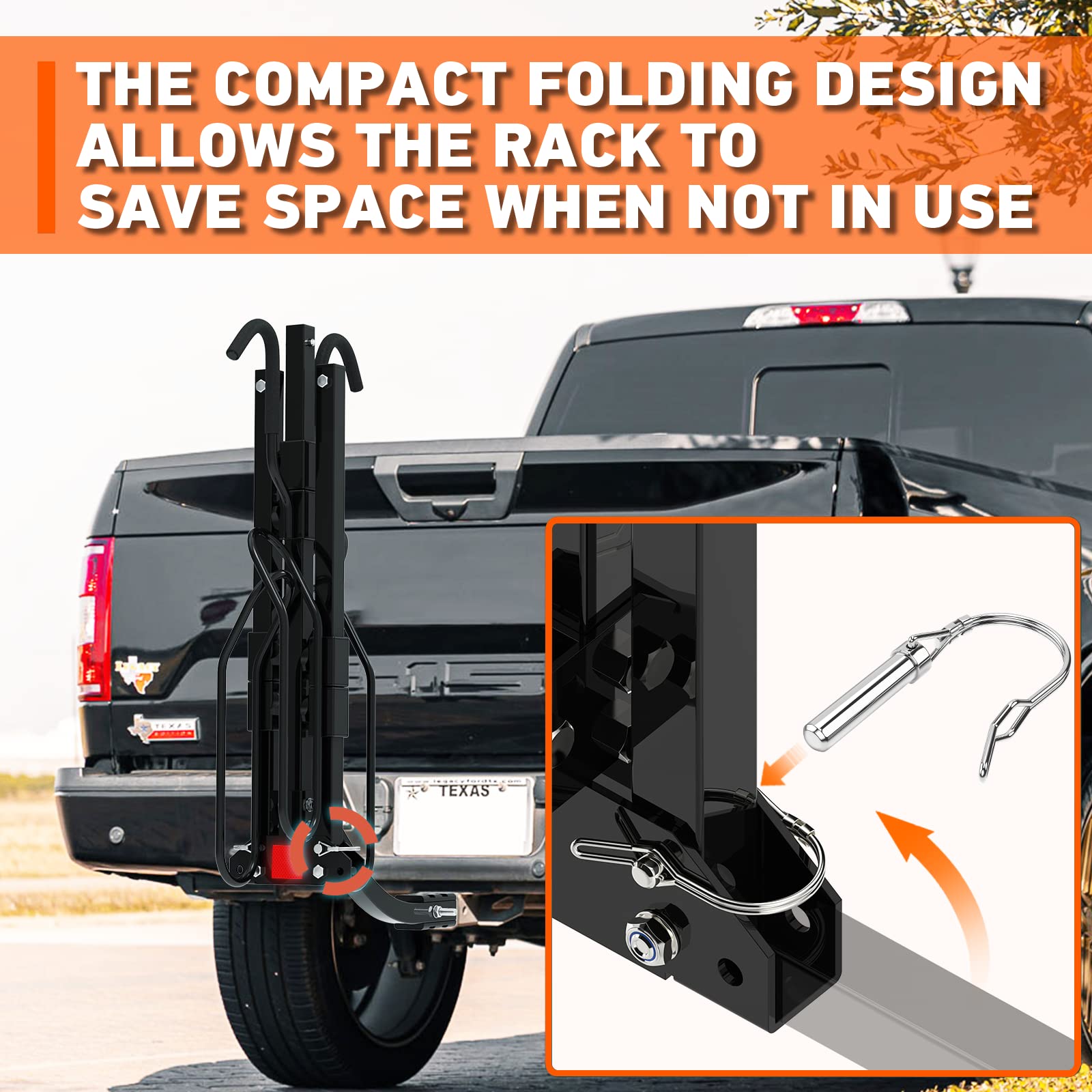 MKING Bike Rack,Platform Style Bike Rack, Foldable Bicycle Car Racks Smart Tilting Wobble, Adjustable Bicycle Carrier Rack Suitable for Trailer, SUV, RV, Sedan