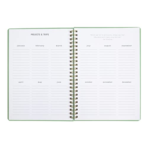 Letts Celebrate Weekly/Monthly Planner, 12 Months, January to December, 2024, Gold Twin-Wire Binding, A5 Size, 8.25" x 5.875", Multilingual, Mint (C082187-24)