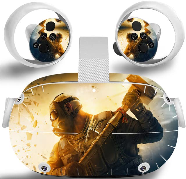 Oculus Quest 2 VR Headset and Controller Sticker - Shooter Game Online - Vinyl Decal Skin for VR Headset and Controller, Virtual Reality Protective Accessories