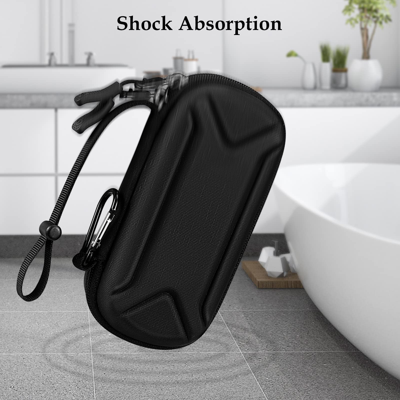 SITHON Hard Shell Travel Case Compatible with Meridian Shaver Electric Groin Body Trimmer, Shockproof Storage Carrying Case with Carabiner and Handle for Meridian Trimmers and Accessories, Case Only