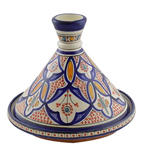 Moroccan Handmade Serving Tagine Exquisite Ceramic With Vivid colors Original large 12 inches Across