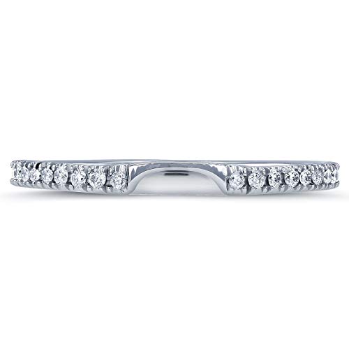 Kobelli Lab Grown Diamond Notched Shadow Wedding Band 1/8 CTW 14k White Gold (DEF/VS), 7