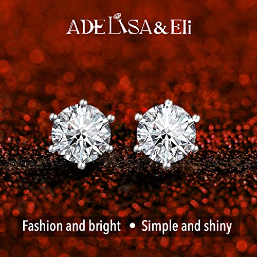 Moissanite Earrings 1ct D Color Brilliant Round Cut Lab Created Diamond Earrings 18K White Gold Plated Silver for Women Men