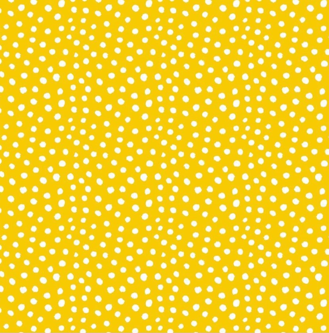 Timeless Treasures Advice from A Sunflower Yellow and White Irregular Polka Dot Cotton Fabric by The Yard
