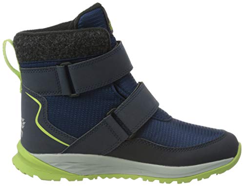 Jack Wolfskin Polar Bear Texapore Mid Hiking Boot, Blue/Lime, 12 US Unisex Big Kid
