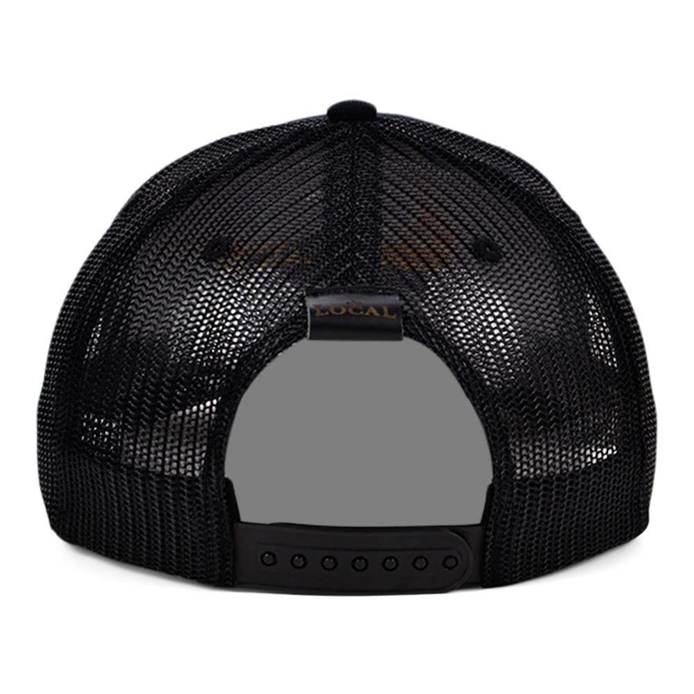 Local Crowns Shark Fish Night Views Island Trucker Adjustable Snapback Black/Shark Fish Patch Cap