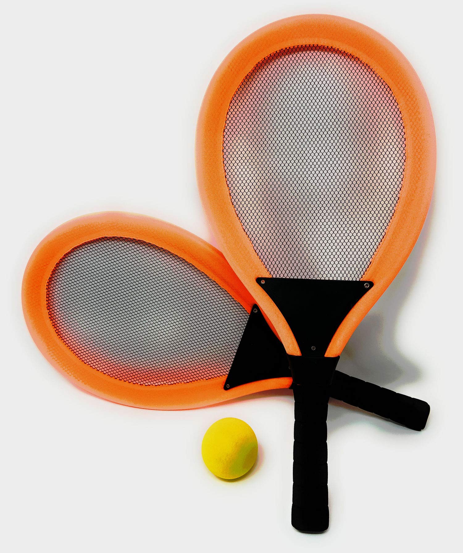 Kids Racket Ball Set Random Colors - Starter Kit Racquetball Set for Beginners Includes 2 Plastic Rackets and 1 Ball. Teach Young Children to Play Tennis Games at Beach Pool Lawn Backyard