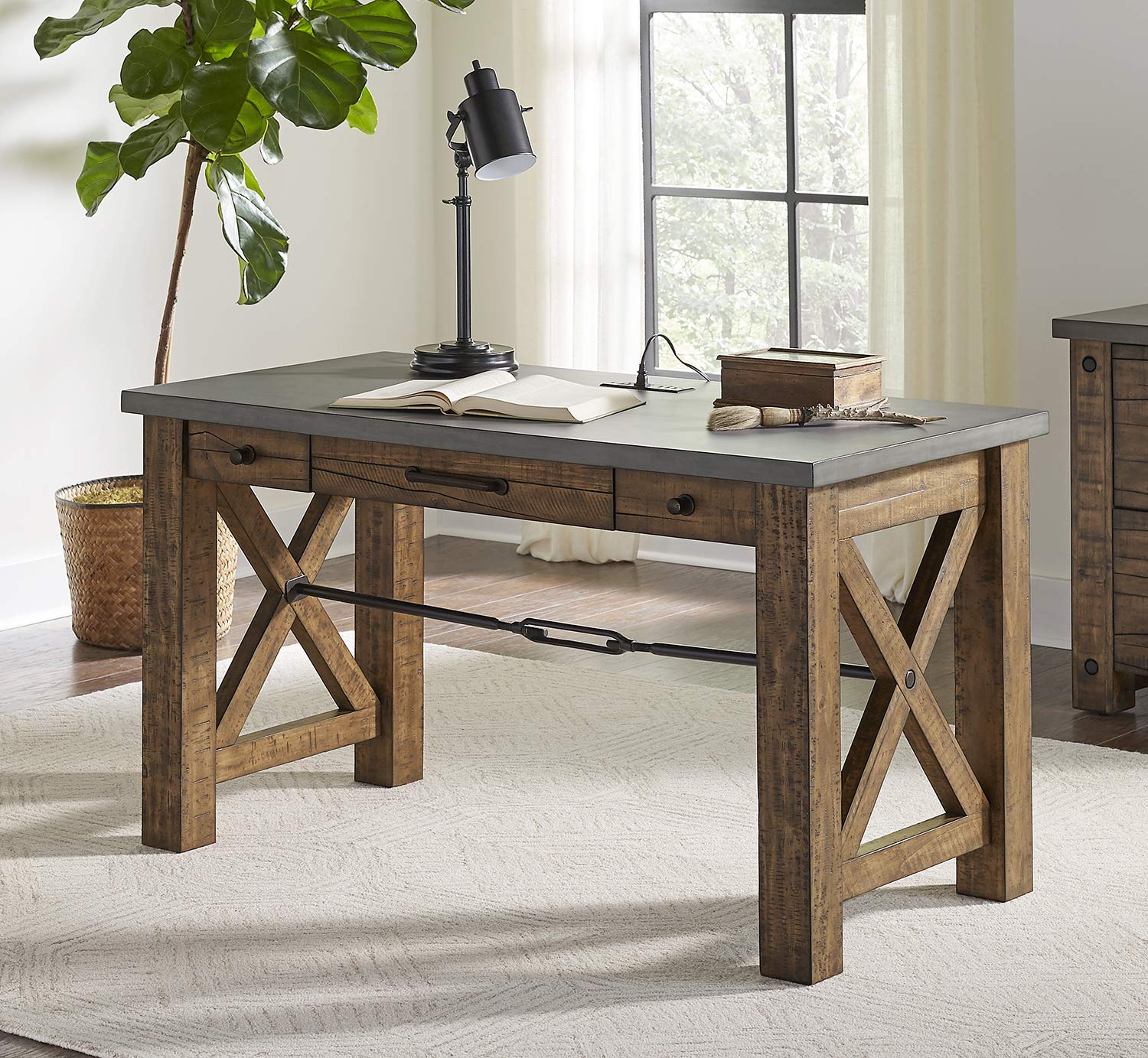Martin Furniture IMJA384 54ā Writing Desk, Brown