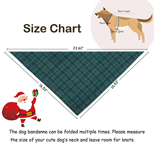 Waghaw My First Christmas Bandana, Dog Christmas Bandana 2 Pack Plaid Pets Bandana for Small Medium Large and Extra Large Dogs(3005-S)