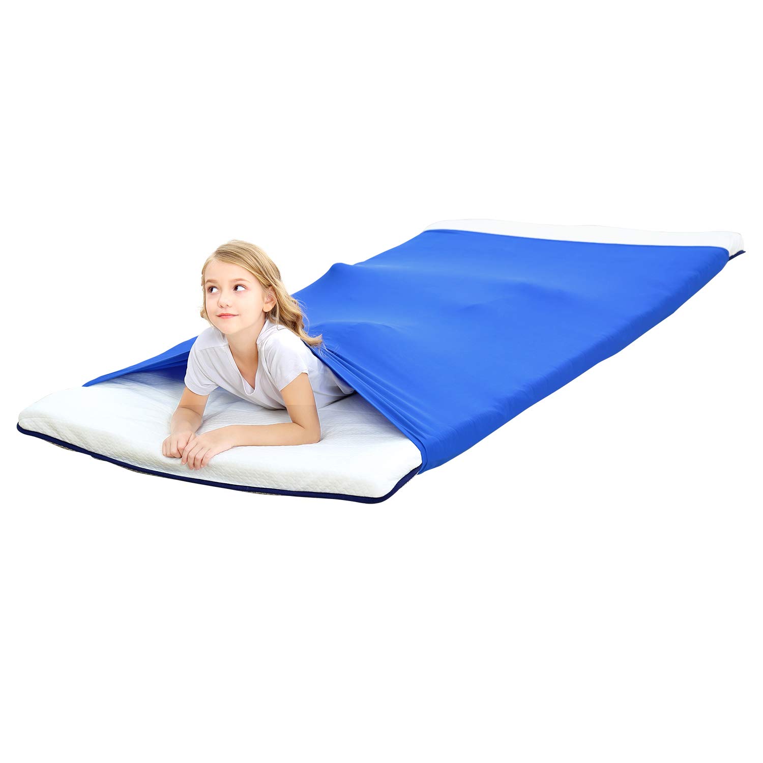 LAYOER Sensory Bed Sheet for Kids Compression Adjustable Breathable Stretchy Alternative to Weighted Blankets Relaxing Comfortable Sleeping(Full)