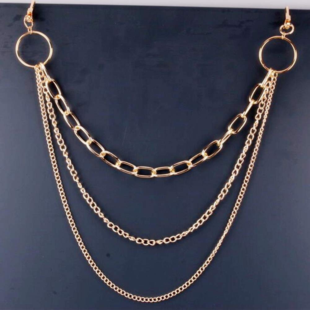 NA Metal Ring Punk All-Match Trouser Chain, Three-Layer Waist Chain, Metal Keychain, Bag Chain, Body with