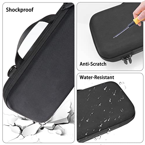 Mukoiber Carrying Case for Steam Deck Case, Portable Protective Travel Hard Cases with Strap Storage Shell Pouch Pockets for Console Accessories Game in Recessed Space