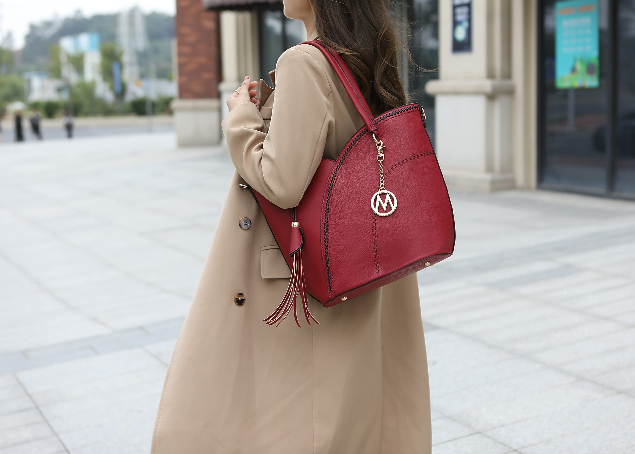 MKF Collection Tote Bag for Women,Vegan Leather Set Handbag Wallet Purse, Top-Handle Tote