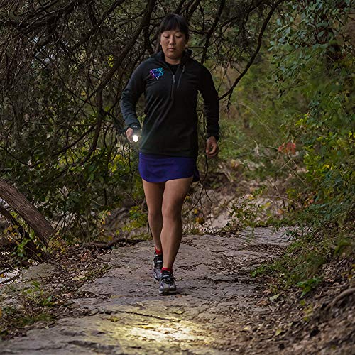 Nathan Zephyr Running Flashlight. Adjustable Hand-Held LED Light with Safety Whistle. For Runners, Walkers, Cyclist, Kids, Security. Handheld Dual Front and Back Light to See and Be-Seen.