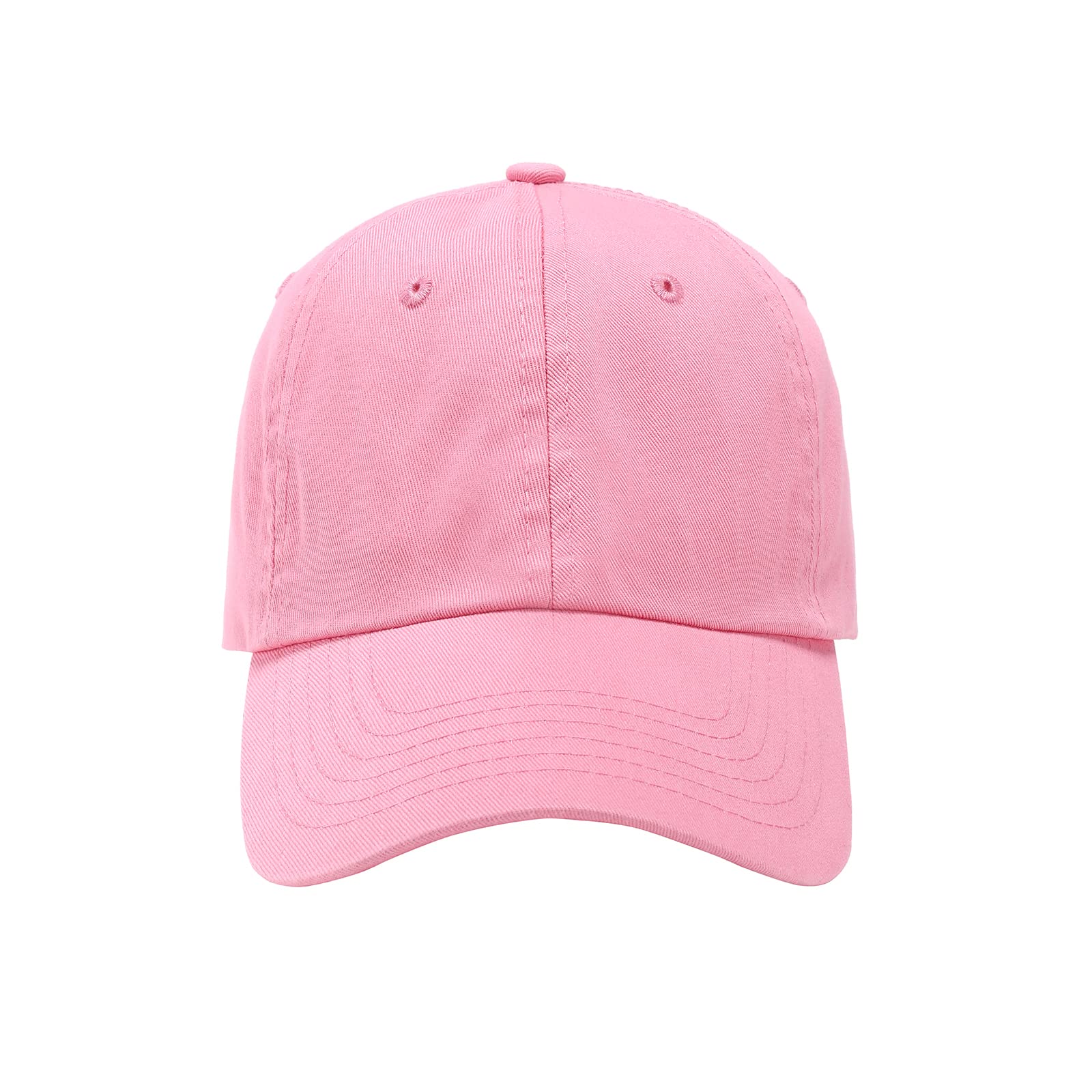 POHLARS Adjustable Size Low Profile Cotton Baseball Caps Men Women Premium Dad Hat Unstructured Plain Cap All Season 100% Cotton(Pink)