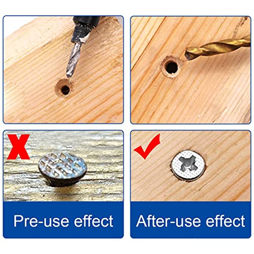 Szliyands 1/4 inch Hex Shank Countersink Drill Bit Power Tools Accessories for Plastic Metal Woodworking Tool by Power Drill 5Pcs/Set (5/6/8/10/12#)