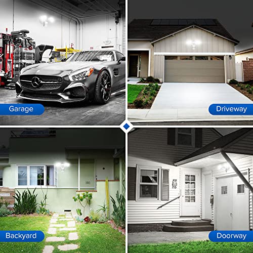 SANSI LED Security Lights, 18W (150Watt Incandescent Equiv.) Motion Sensor Lights, 1800lm 5000K Daylight Waterproof Outdoor Floodlights with Adjustable Dual-Head, White