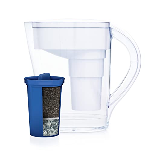 Santevia MINA Alkaline Water Filter Pitcher | Water Filtration System | Chlorine and Lead Filter | Water Purifier Pitcher | Home Water Filtration Pitcher | 9-Cup at Home Water Filter | Made in Canada