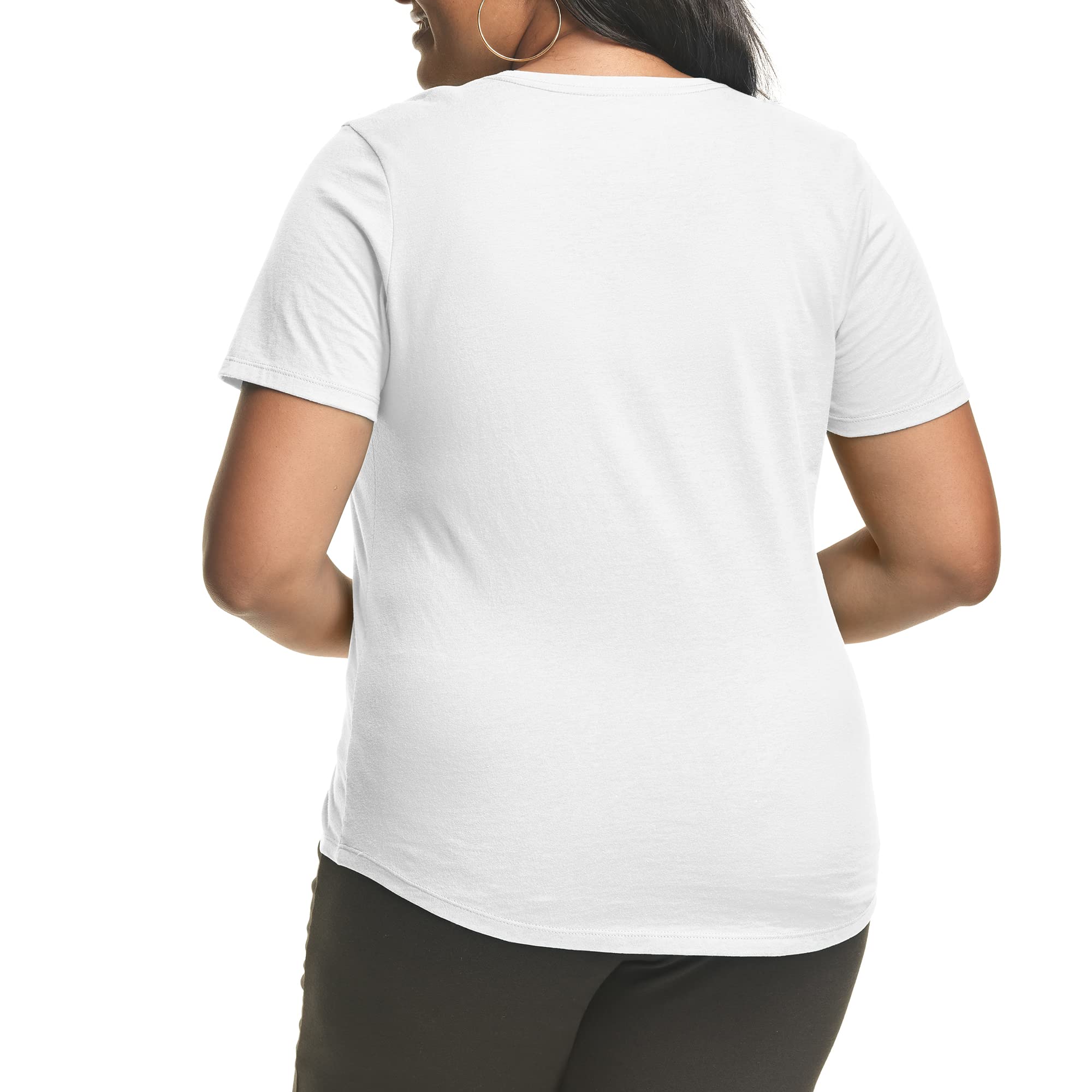 Just My Size Women's Plus-SizeShort Sleeve V-neck T-shirt