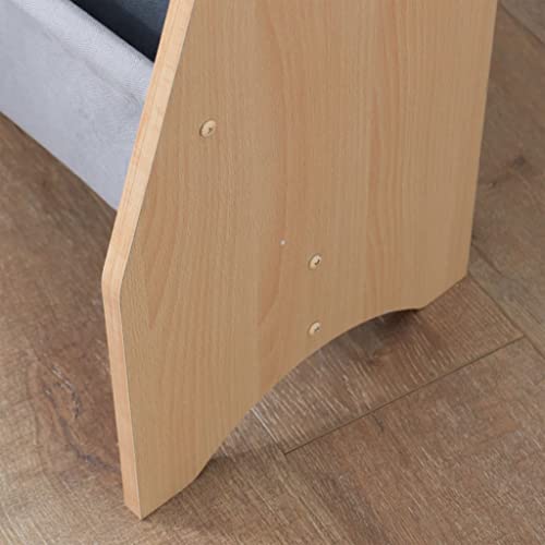 KidKraft Wood and Canvas Sling Bookshelf Furniture for Kids - Gray & Natural, Gift for Ages 3+