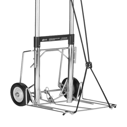 Norris Products Model 700 Folding Super Hand Cart - 16"x13.5" Platform Deck, 6" Rubber Wheels, 400lb Capacity, Telescopic Handle - Chrome