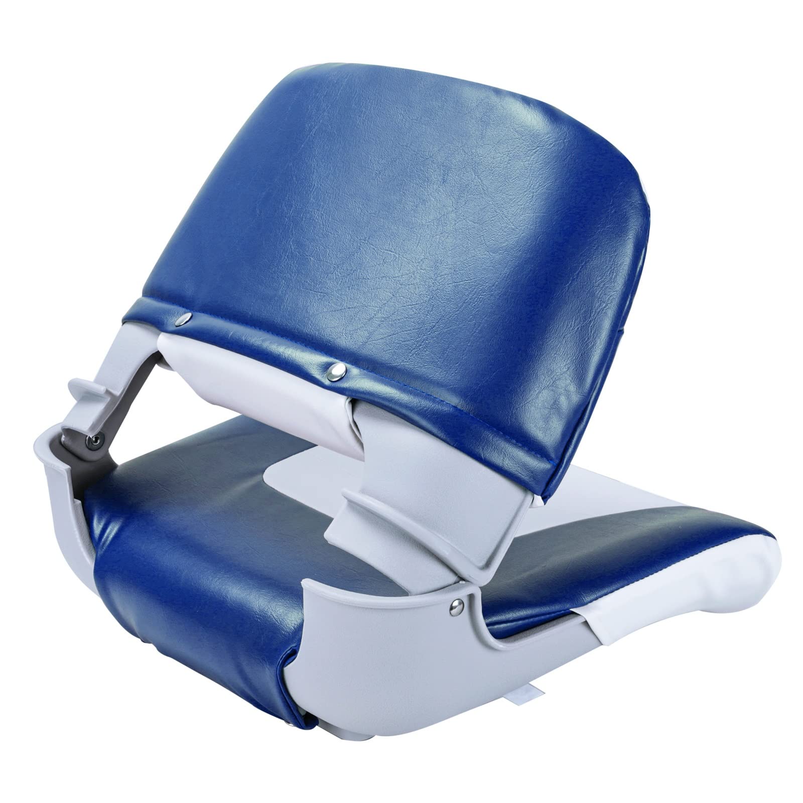 NORTHCAPTAIN Deluxe Low Back Folding Boat Seat,Stainless Steel Screws Included,White/Pacific Blue