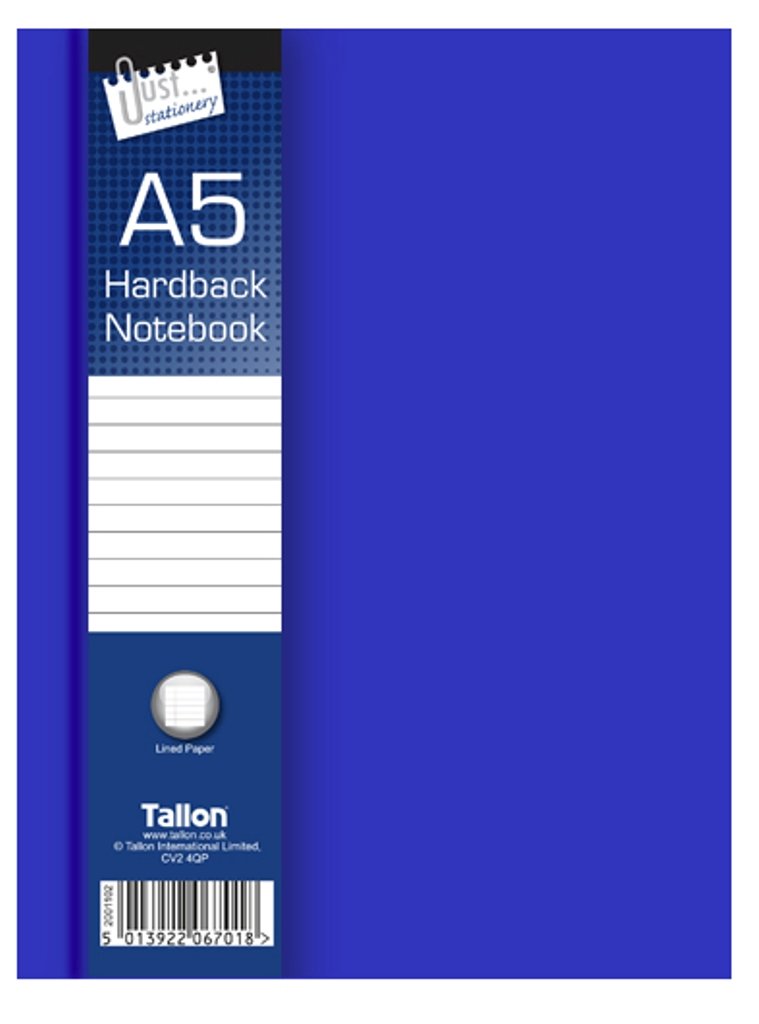 Just Stationery A5 Ruled Hardback Book