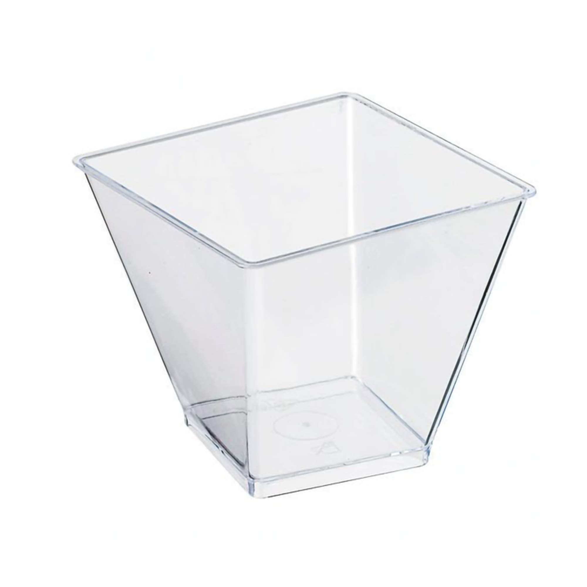 PacknWood 209MBZENO10 small square cups disposable,square clear plastic dessert cups (2.4" x 2.4" Top, 1.5" x 1.5" Base, 2.24" Height) - Case of 600