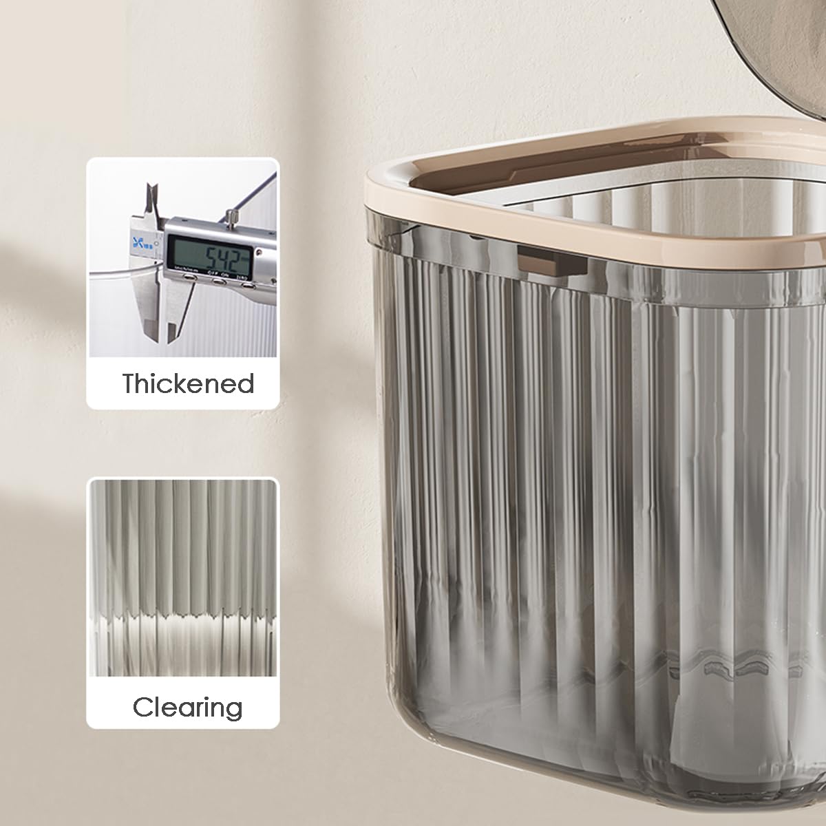 Tomonobu Mini Trash Can with Lid, Small Desktop Trash Can,Removable Small Garbage Can, Ultimate Mini Desktop Storage Box, Tiny Trash Can for Car, Bathroom, Kitchen or Bedroom