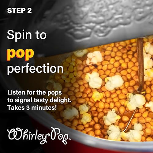 Platinum Series Whirley Pop Popcorn Maker - 6 Quart Stainless Steel Popcorn Popper, Popcorn Maker with Metal Gears, Wabash Valley Farms Stove Top Popcorn Maker (Stainless Steel)
