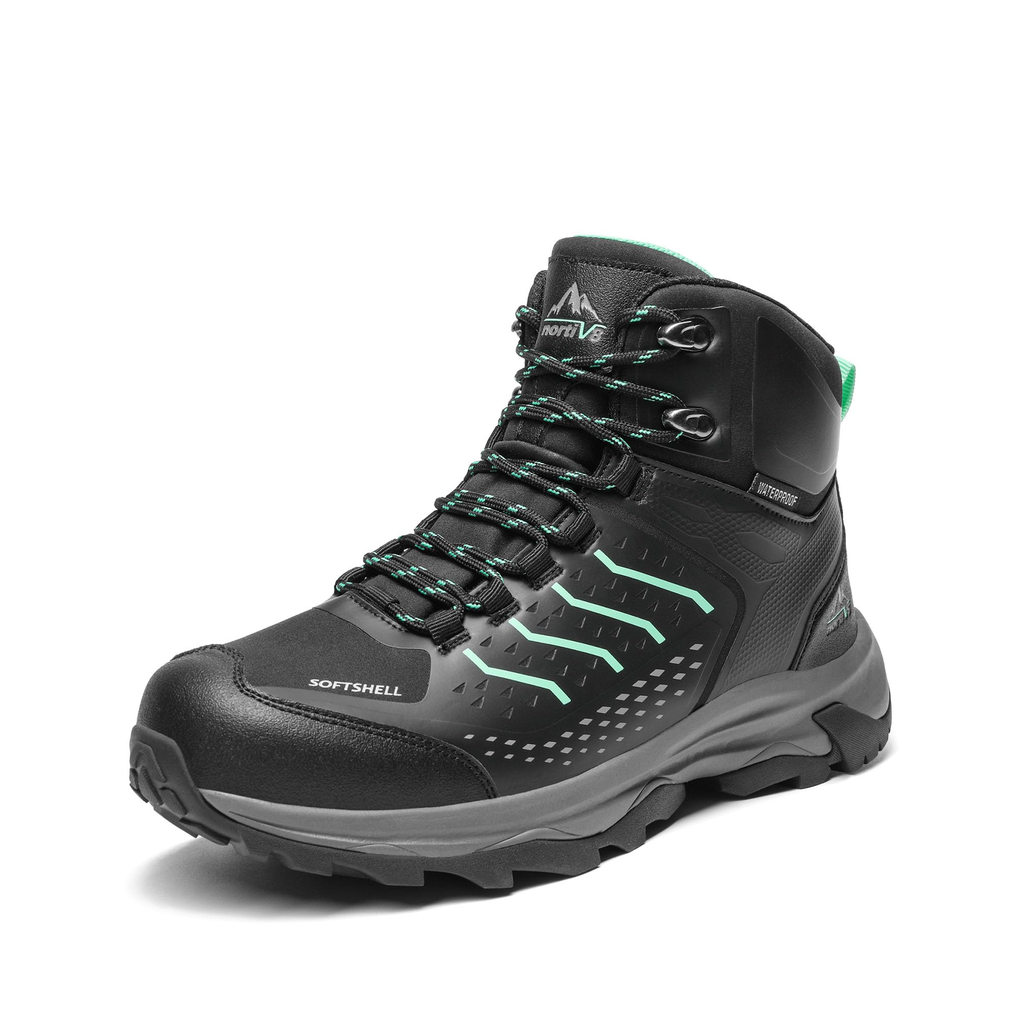 NORTIV 8 Women's Waterproof Hiking Boots Outdoor Trekking Mid Backpacking Mountaineering Lightweight Boots LIGHT GREY/PINK Size 9 US SNHB224W
