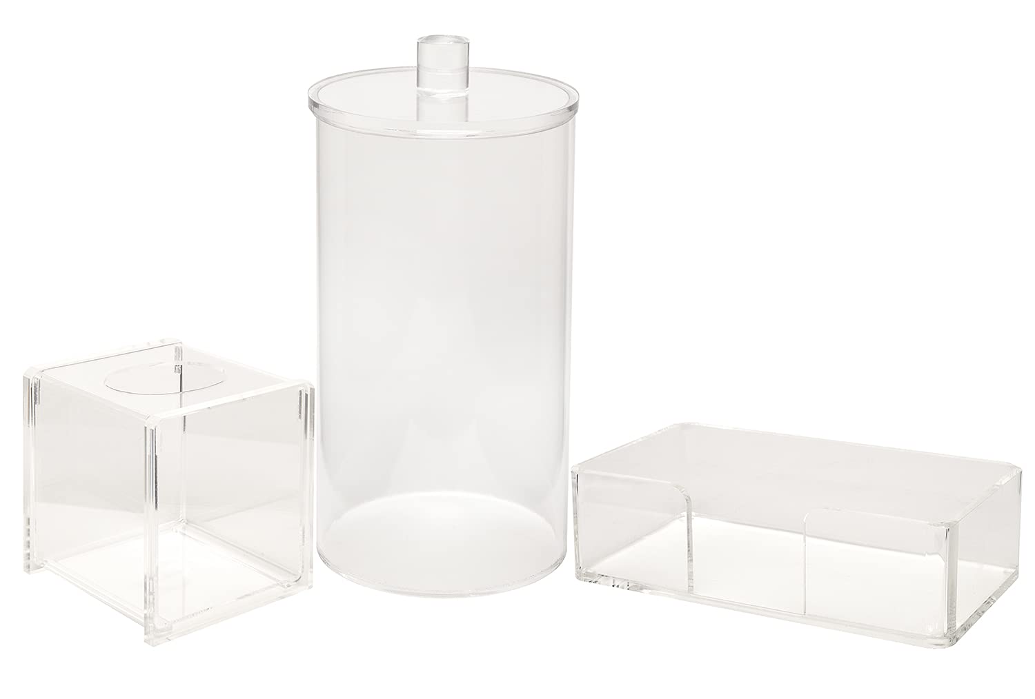 Toilet Paper Storage Container Plastic Bathroom Tissue Holder Free Standing for 2 Regular Rolls Bathroom Organizer Decor Ideas Accessory 5" D x 9.5" H