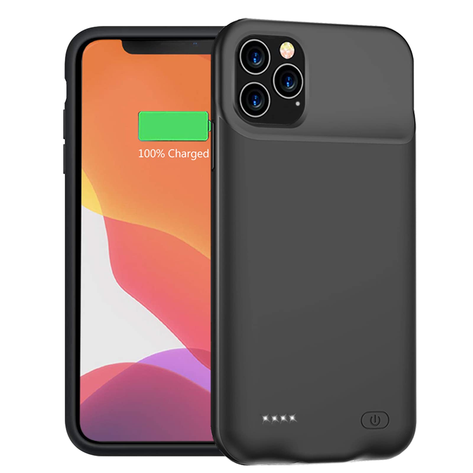 LALKONS Battery Case for2 11 Pro Max (6.5 inch) Rechargeable Extended Battery Charger Case (Black)