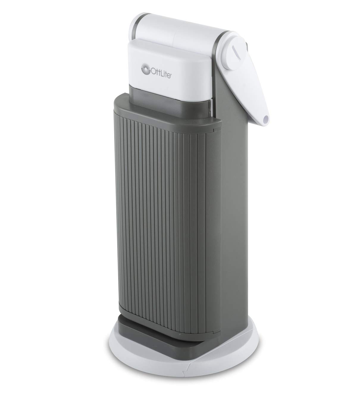 OttLite 13 Watt Magnifier Task Lamp with 2X Magnification and Swivel Base, Dark Gray