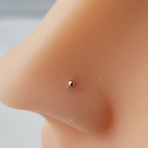 PAIR 18G IMPLANT GRADE GOLD PVD TITANIUM BALL NOSE DIMPLE END STUD BODY JEWELRY Style 88888-1208