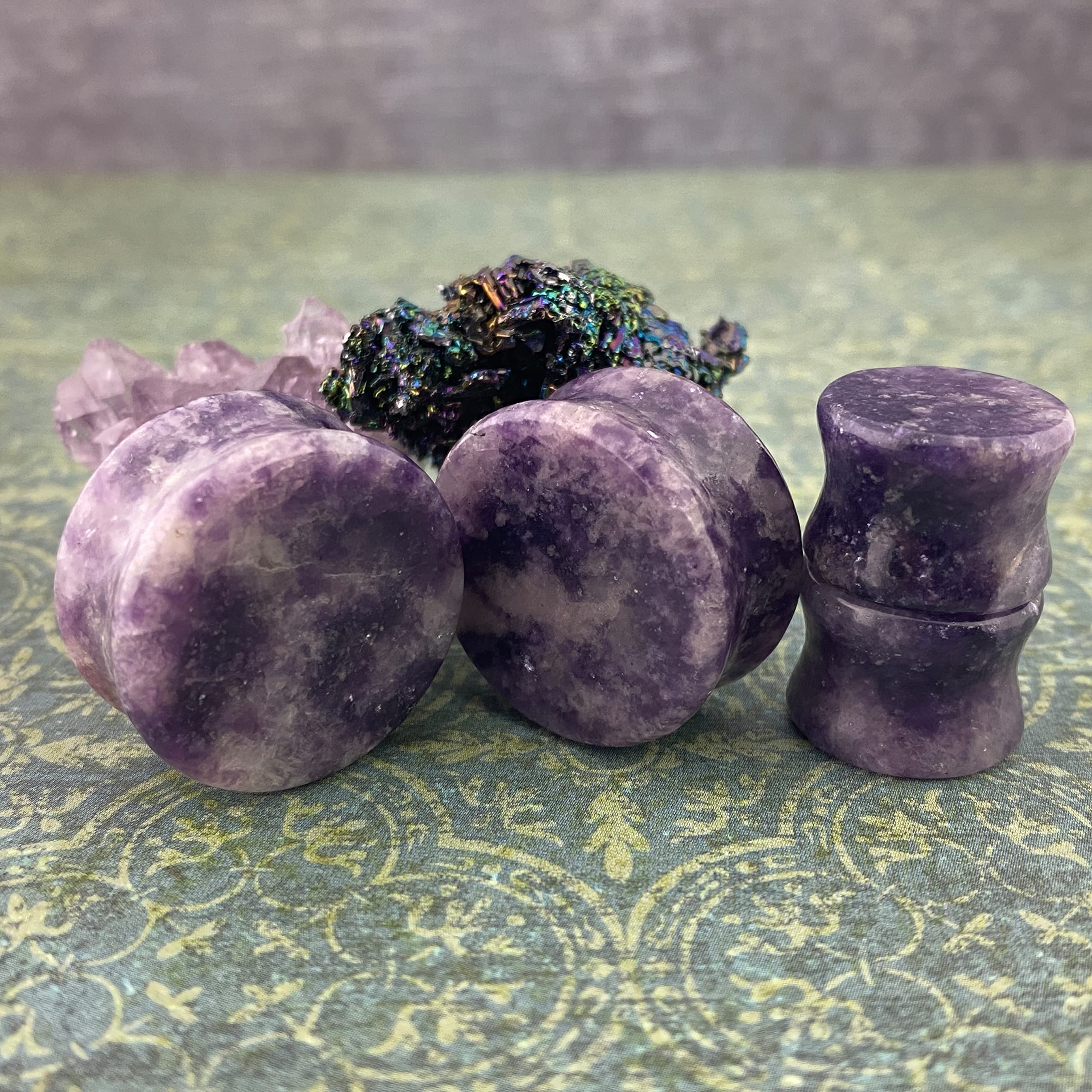 Pair of Moondevite Stone Double Flare Plugs (STN-710) (3/4" (19mm))