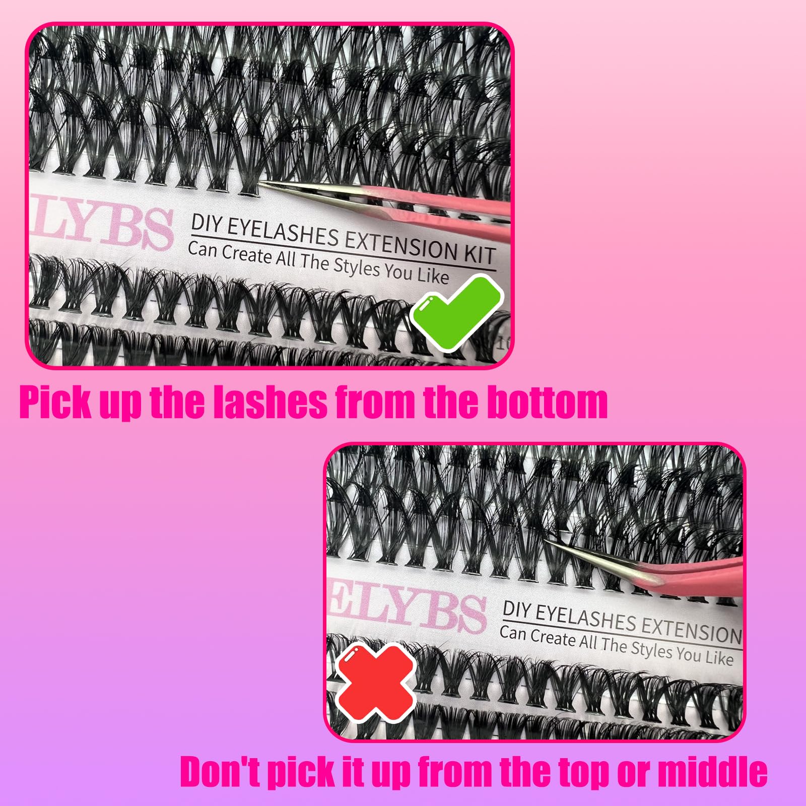 Lash Cluster DIY 280Pcs Mix 40D 50D 10-16MM Individual Lash Extension Cluster Lashes Wispy Fluffy C D Curl False Eyelash Clusters Thin Band Soft to DIY at Home by TIMELABS (40D+50D)