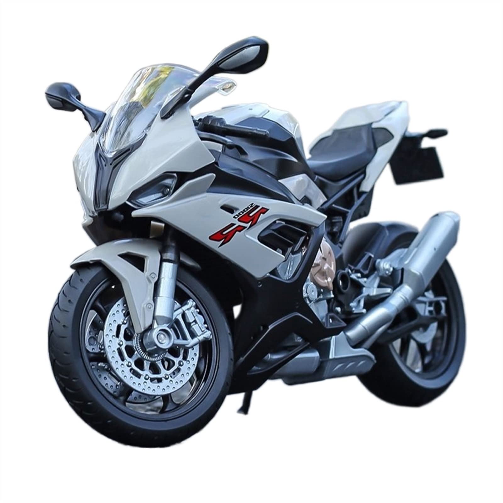 NASJAQ Model kit Motorcycle Model Toy 1/12 for BMW S1000RR 2021 Die Cast Motorcycle Model Toy Vehicle Collection (Color : Gray with Box)