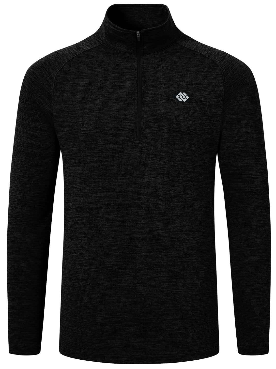 MoFiz Mens Quarter Zip Pullover Dry Fit Running Hiking Shirt Long Sleeve Shirts Lightweight Athletic Top Black XL