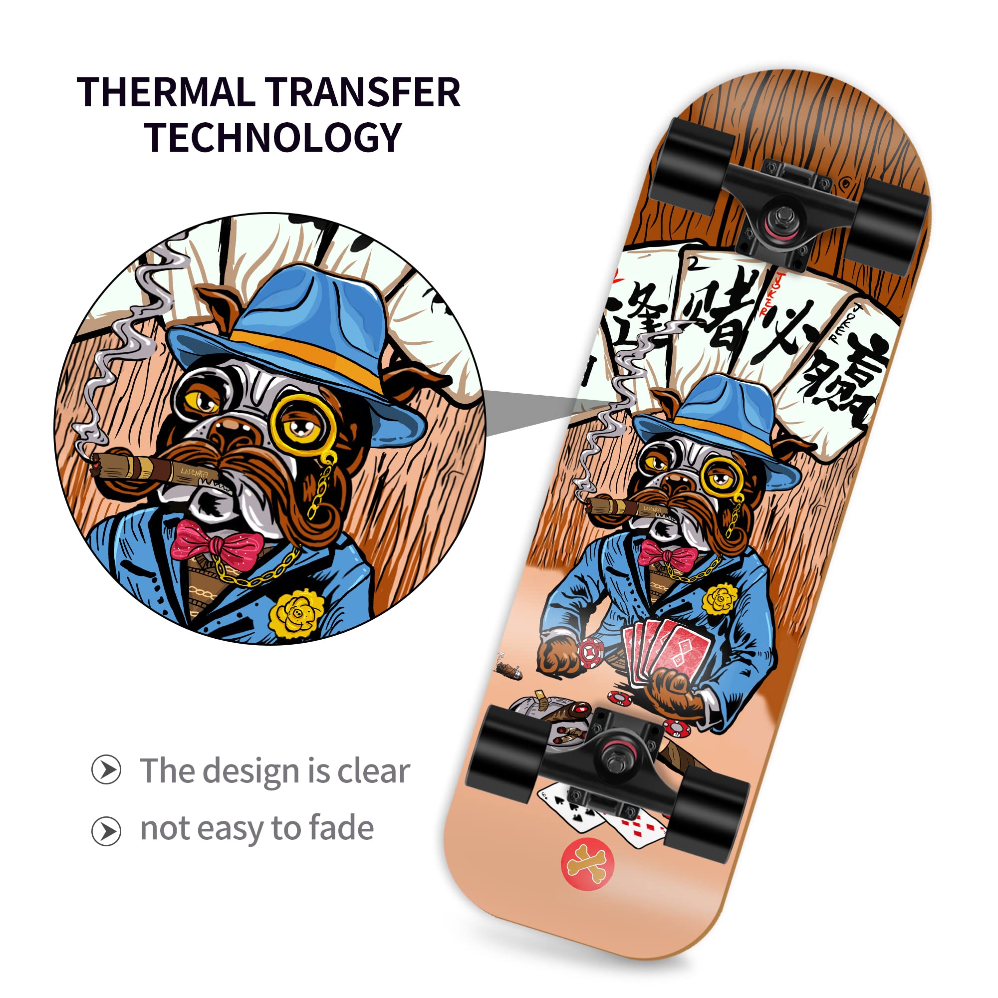 LOSENKA Pet Skateboard Complete Designed for Dogs and Pets (Border Collie)