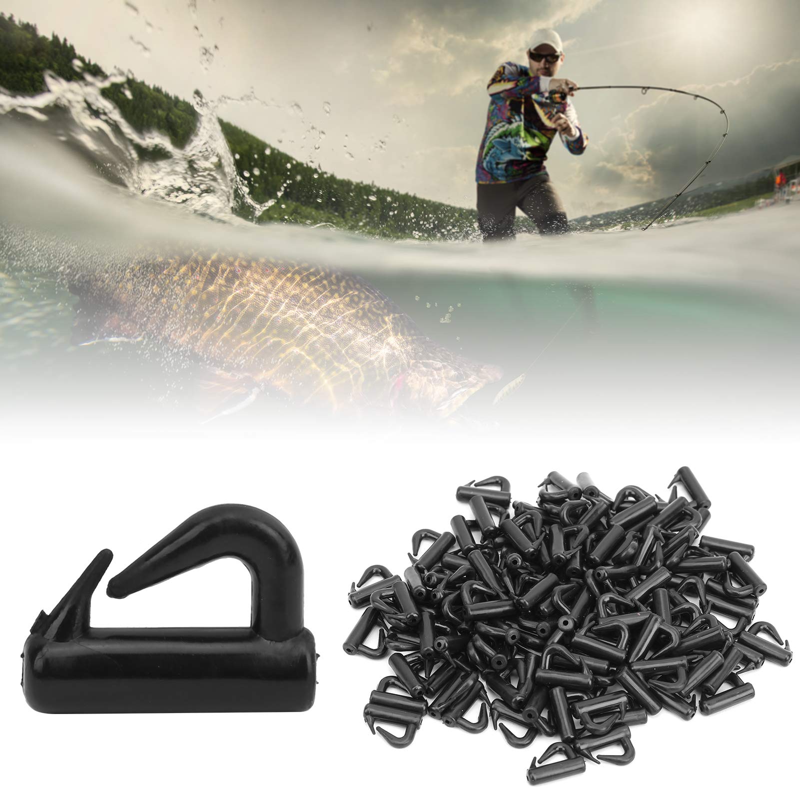 life 120Pcs Plastic Clevis Rotates Snaps in Black, Fast Change Snaps Hose Fittings Fishing Tackle