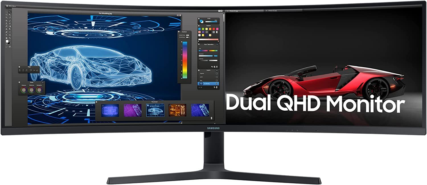Samsung 49" S95UA Super Ultrawide Dual QHD Monitor, 4ms, QLED, HDR400, USB-C, USB Hub, 120Hz with LCD Screen Cleaner