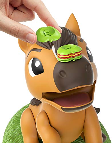 Mattel Games Spirit STACKIN’ Apples Kids Game, Treat-Stacking Challenge with Hungry Horse for 2 3 or 4 Players 5 Years Old & Up