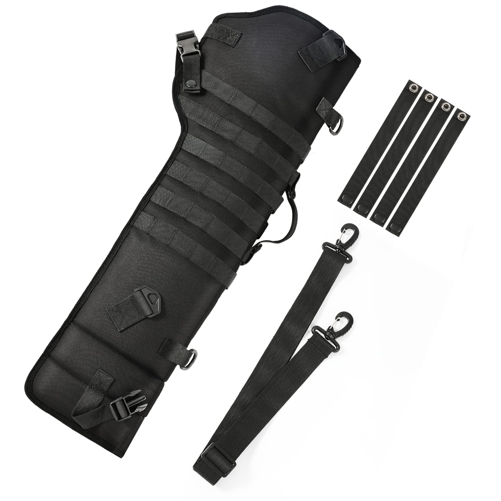 MoKo Archery Arrow Quiver, Multi-Function Arrow Bag Foldable Shoulder Waist Hanged Arrows Carry Holder with Molle System for Target Shooting and Archery Sports, Black