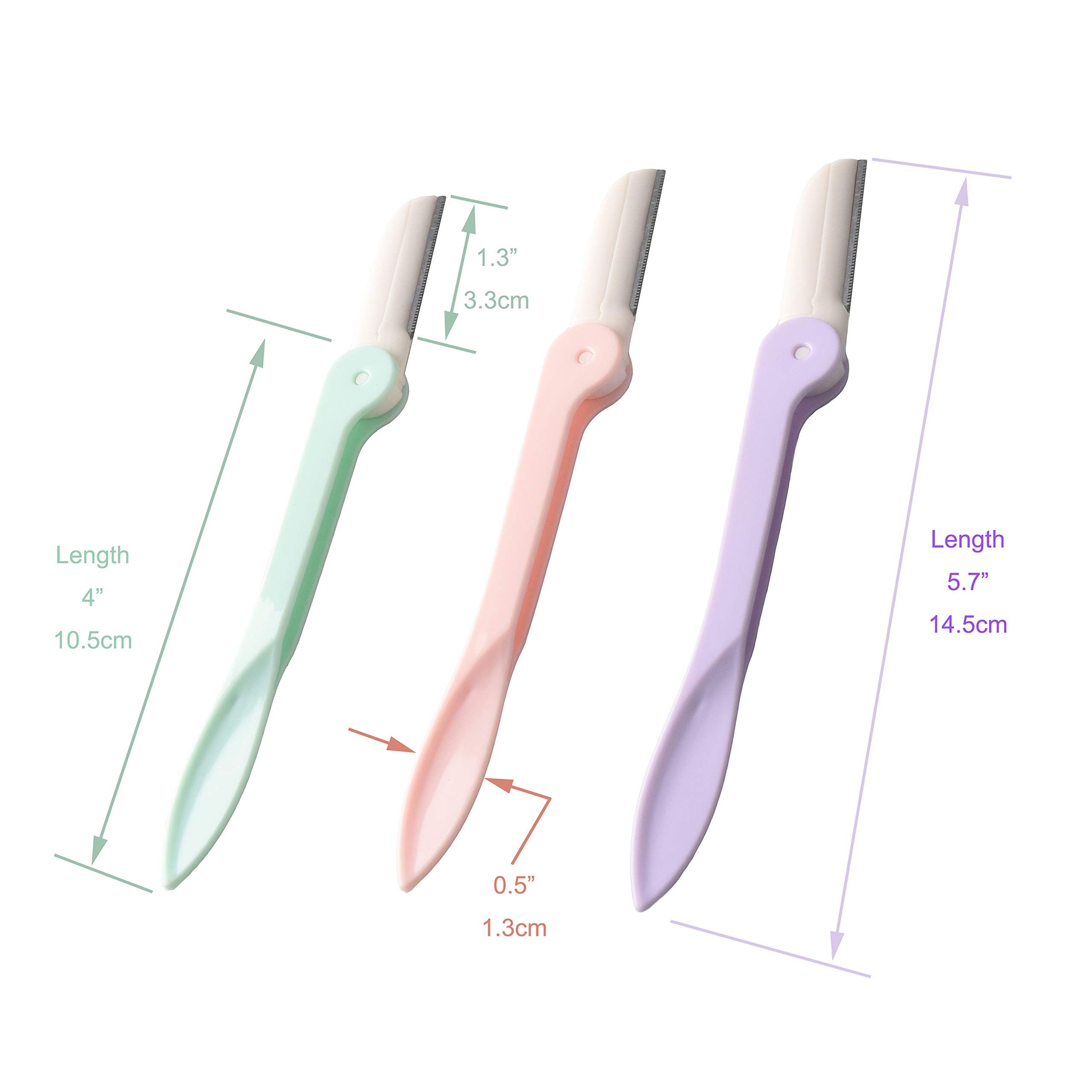 KUSARAR Foldable Eyebrow Razor Dermaplaning Tool (Pack of 3)