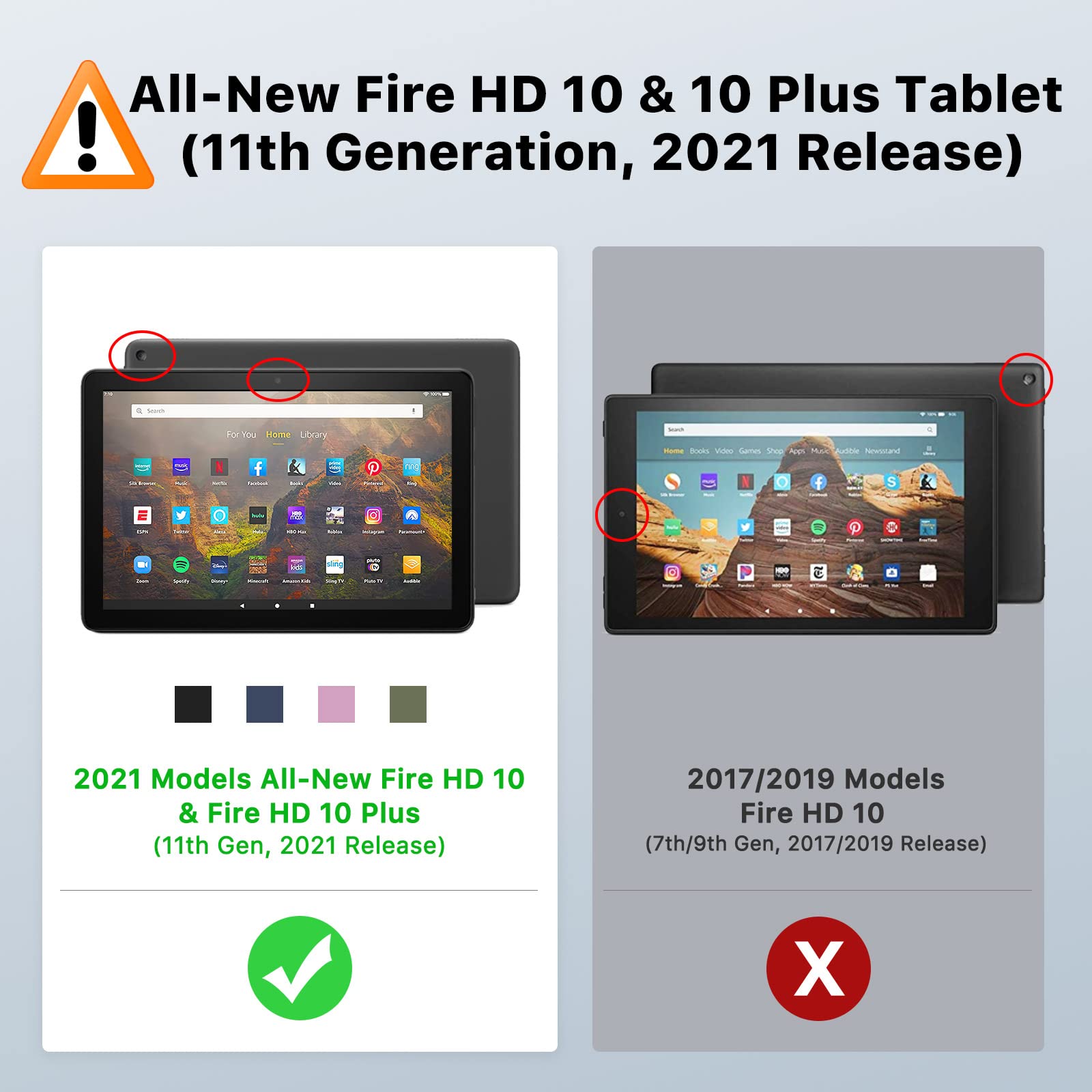 MoKo Case Fits All-New Kindle Fire HD 10 & 10 Plus Tablet (11th Generation, 2021 Release) 10.1", Full Body Rugged Hands-Free Viewing Stand Back Cover with Screen Protector, Gray&Pink